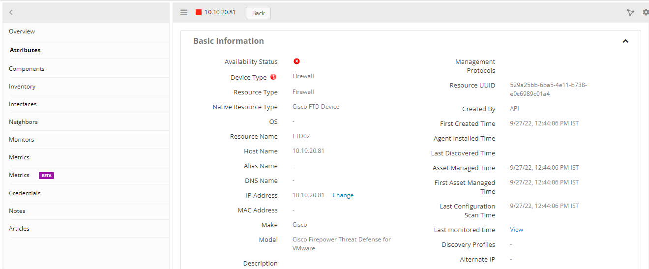 Cisco Firepower Threat Defense | OpsRamp Documentation Cisco Firepower Threat Defense | OpsRamp Documentation